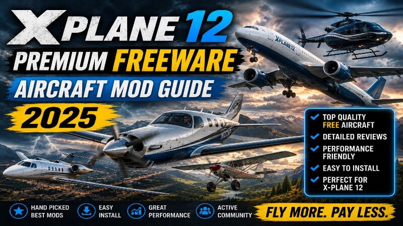 X-Plane 12 Premium FREEWARE AIRCRAFT MOD GUIDE - 2025. - Lets Fly VFR